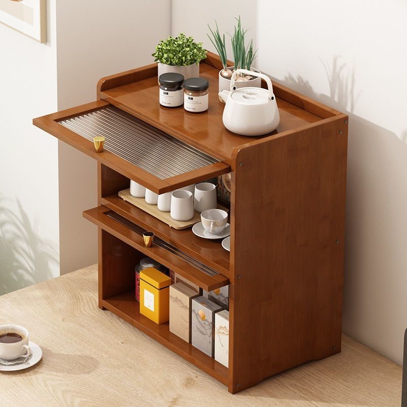 Zakka Desk Storage Cabinet Dressing Table Perfume Shelf Desk Retro Wooden Desktop Storage ...
