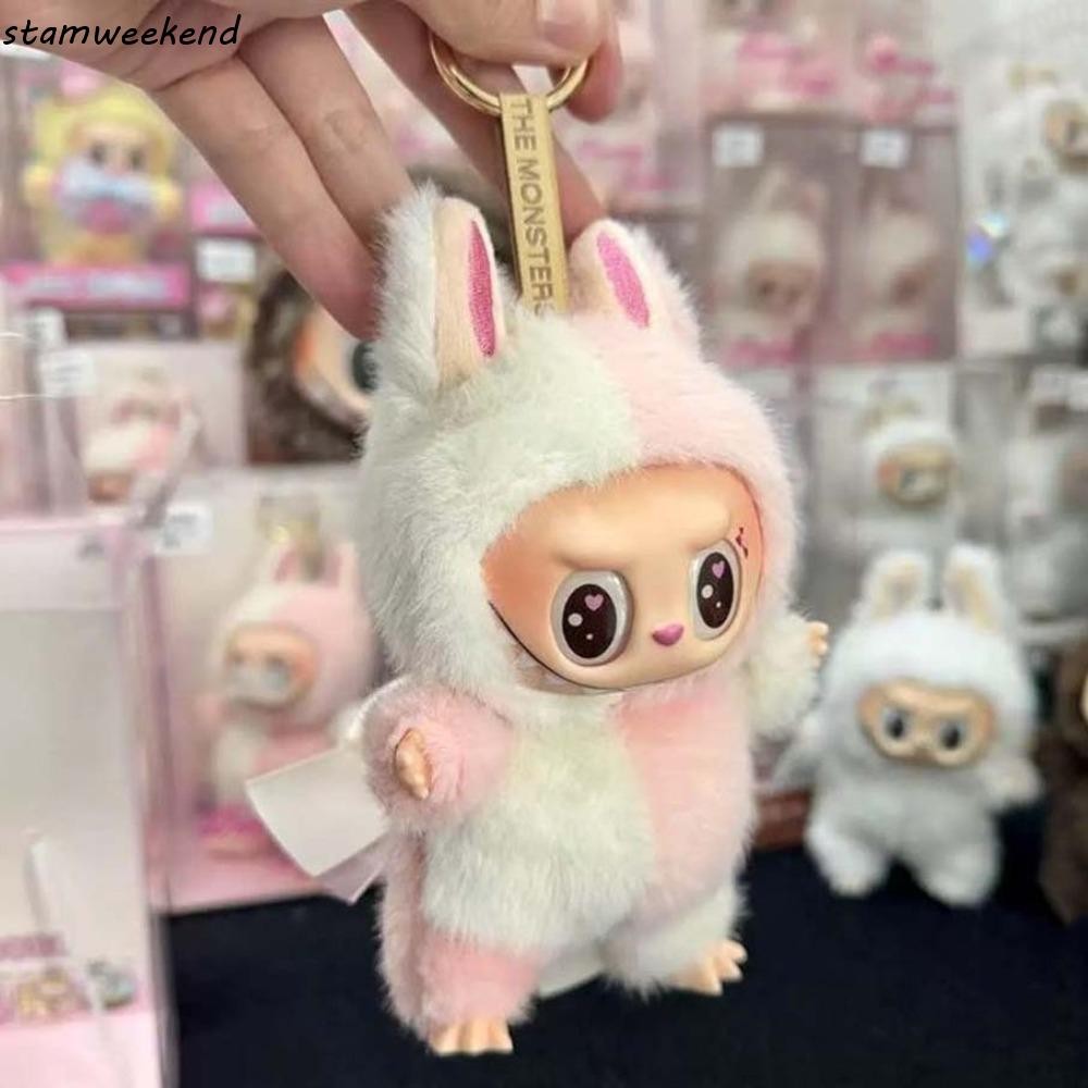 STAMWEEKEND Pink Labubu Doll Figurine, Pink Bow Squirrel Labubu Cartoon ...
