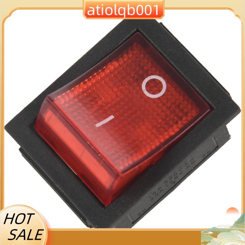 Red Light 4 Pin DPST ON/OFF Snap in Rocker Switch 15A/250V 20A/125V AC ...