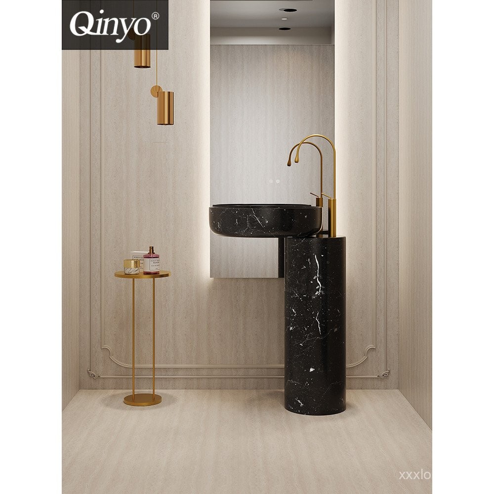 Designer Art Basin Column Basin Integrated Floor-standing Luxury Stone ...