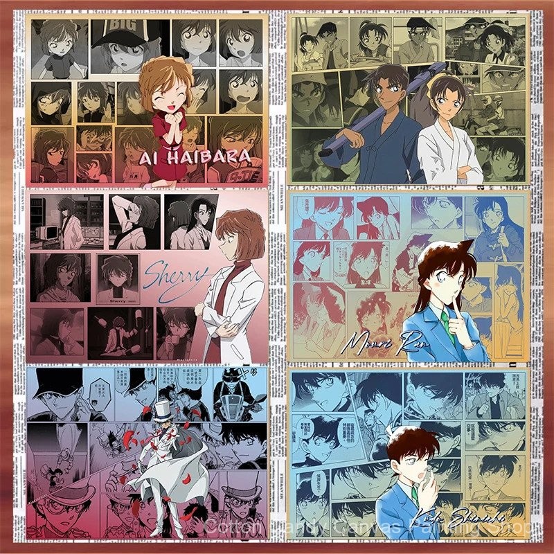 Japanese Classic Manga Anime Detective Conan Character Poster Canvas ...