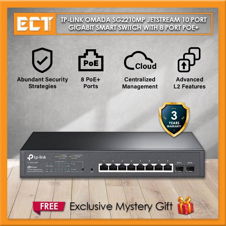 TP-Link Omada SG2210MP JetStream 10 Port Gigabit Smart Switch With 8 Port PoE+ | Shopee Malaysia