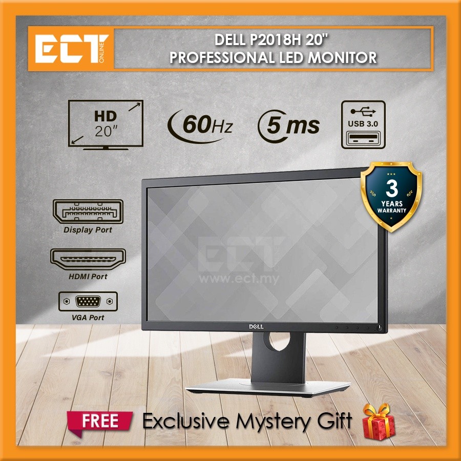Dell P2018H 20" Professional (1600 x 900) LED Monitor (HDMI, VGA, DP ...