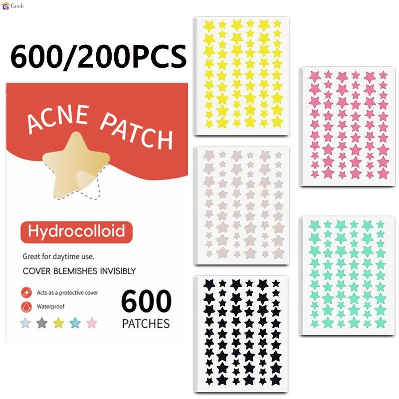 600pcs 200pcs Hydrocolloid Colorful Acne Patch Cute Star Pimple Patch