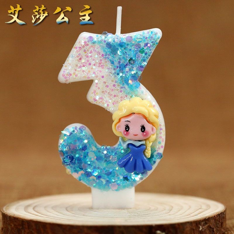 0-9 Number Candles Cute Princess Elsa Creative Birthday Candles ins ...