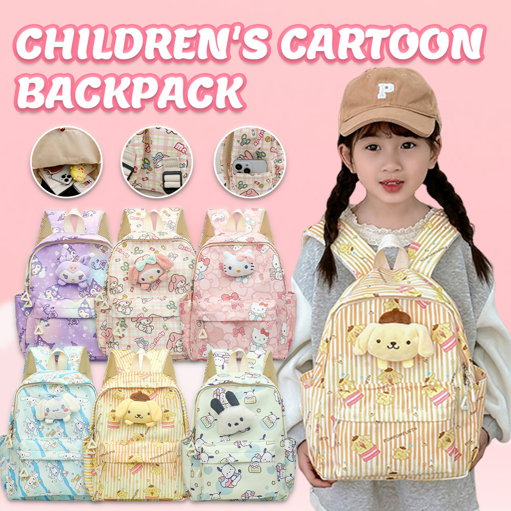 Children School Bag Sanrio Kuromi Backpack Cute Corduroy Water ...