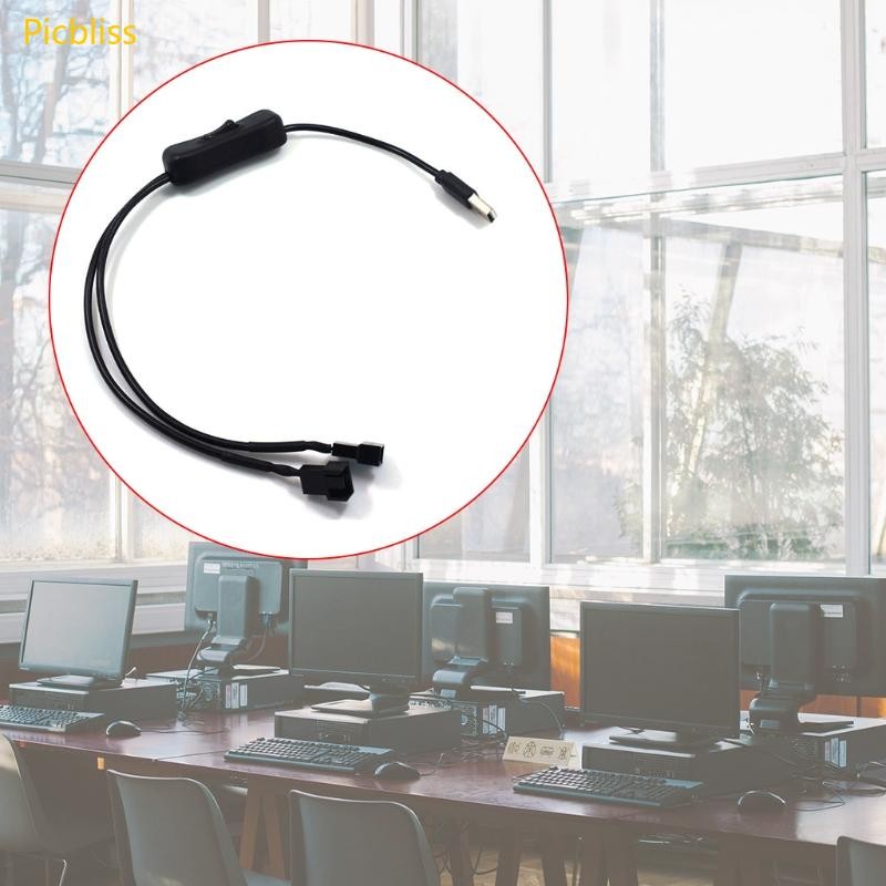 Picbliss 40cm USB to 3 Pin 4 Pin for Case Fan Adapter Connector Cable ...