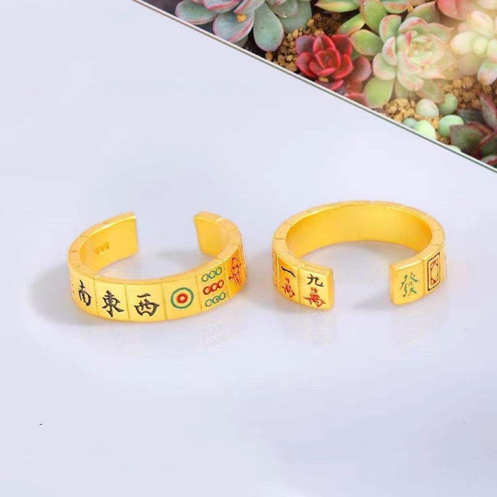 Mahjong Thirteen Ring Enamel Color Not Fade Simulation Lucky my ...