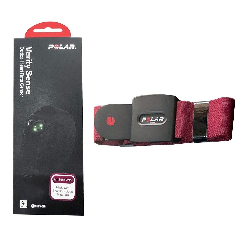 Polar Verity Sense Optical Heart Rate Sensor with Dark Red Armband ...