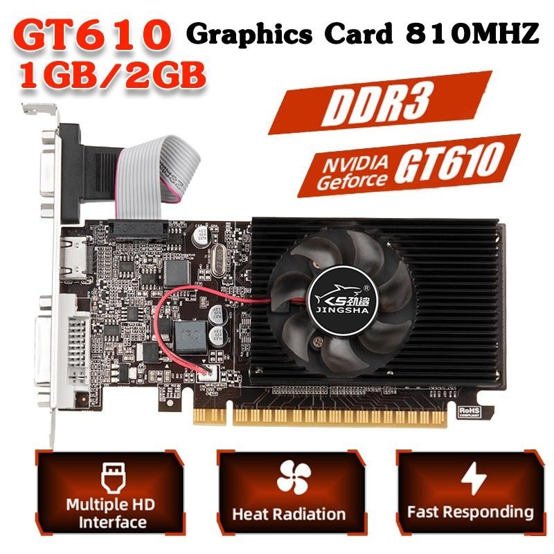 GT610 1/2GB Video Card PCIE X16 2.0 NVIDIA GeForce GT 610 DDR3 Graphics Card VGA HD DVI 64Bit ...