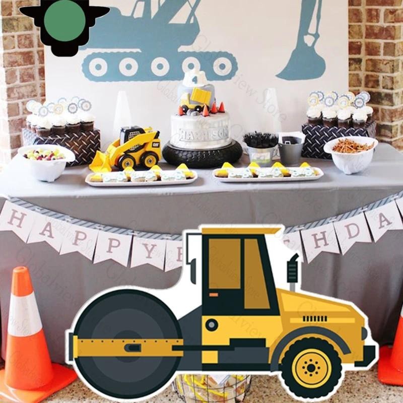 Construction Party Decoration Excavator Bulldozer Road Roller Cutouts ...