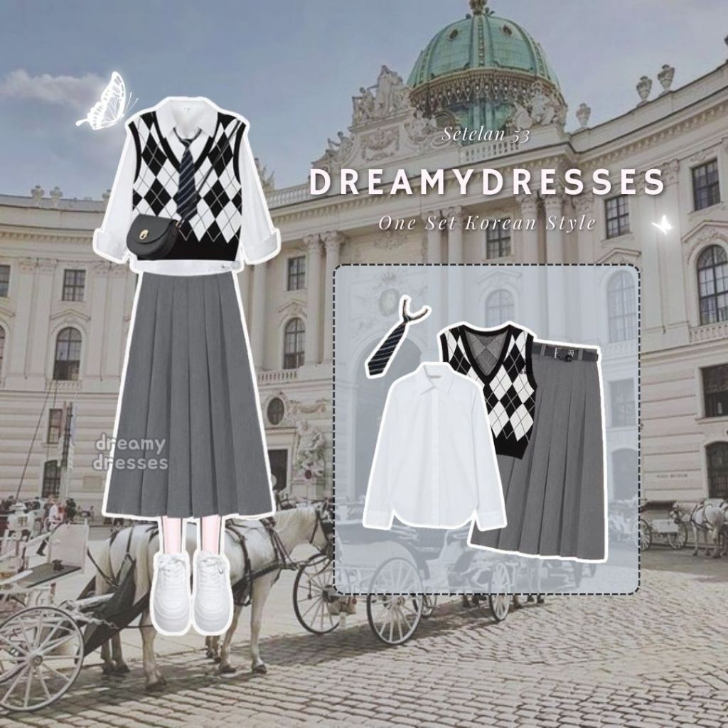 KEMEJA One Set bangkok Style Set 53 Vintage - One Set (Vest, Pashmina ...