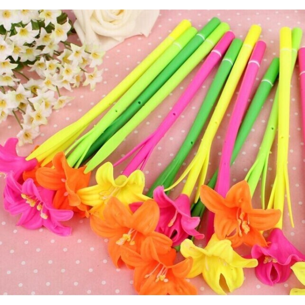 4Pcs Wholesale Silicone Flower Modeling Gift Pen Cute Styling Gel Pens ...