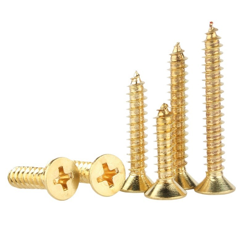 [KZS] Brass Phillips Countersunk Self-Tapping Screws Pure Copper Wood ...