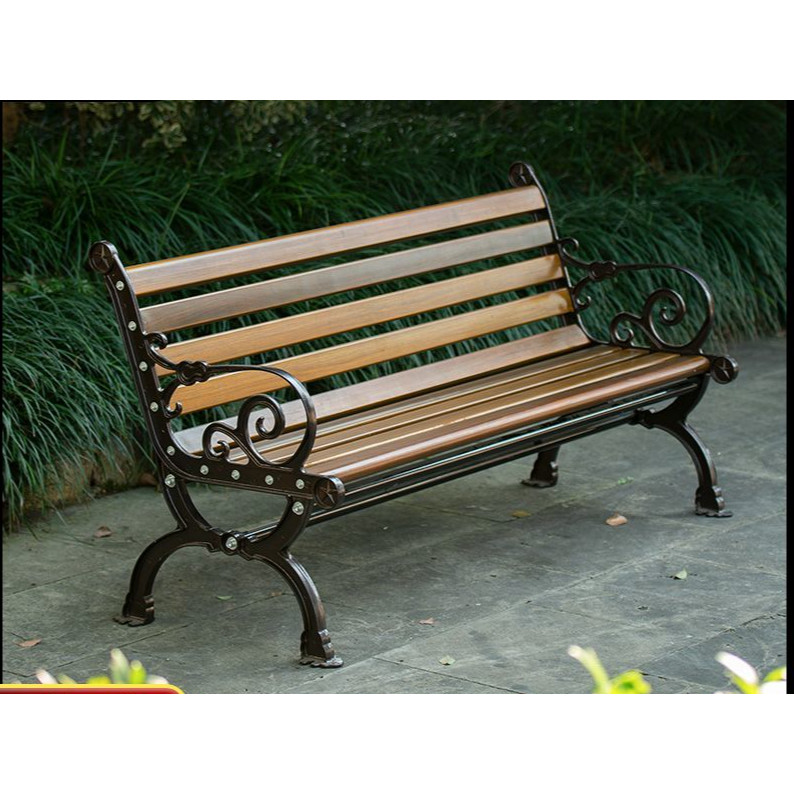Park benches, outdoor anti-corrosion leisure solid wood backrest chairs ...