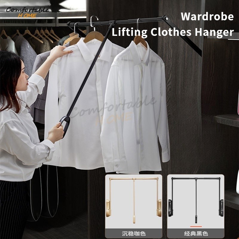 Wardrobe Lifting Clothes Hanger Cloakroom Wardrobe Drop-down ...