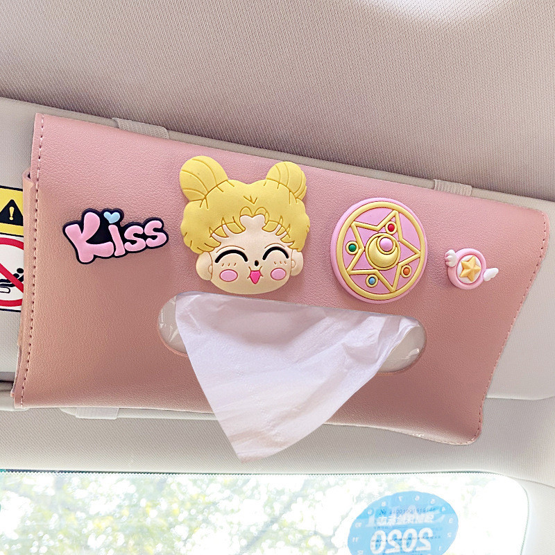 Creative Cartoon Car Tissue Box Car Sunshade Hanging Paper Drawing Box ...