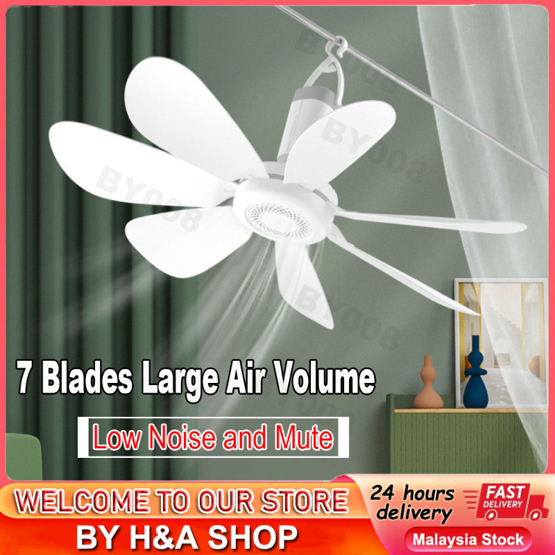 7 Blade Ceiling Ceiling Fan Large Wind Low Noise Portable Mini Fan ...