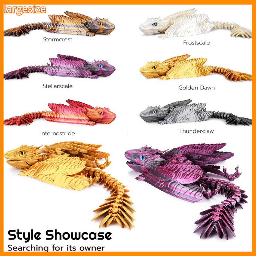 largesize| Dragon Action Figure Poseable Dragon Figure Interactive 3d ...