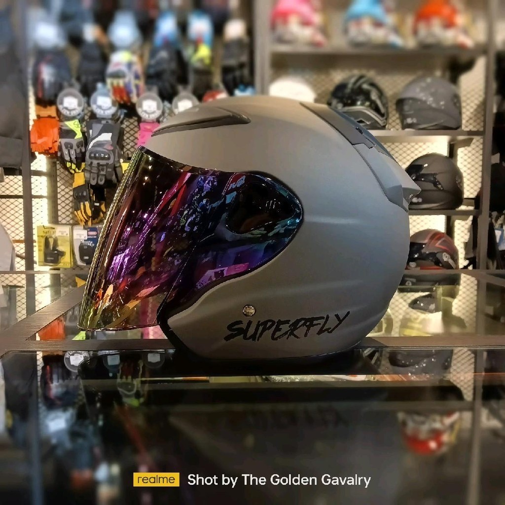 NHK R6 V2 MATT GREY SUPERFLY HELMET | Shopee Malaysia