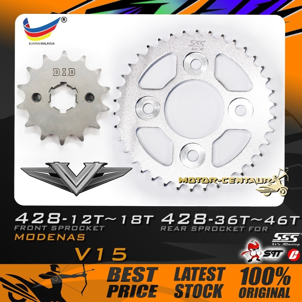 GEGANCU DEPAN/BELAKANG DID/SSS/CU/STT FRONT/REAR SPROCKET 428 FOR ...