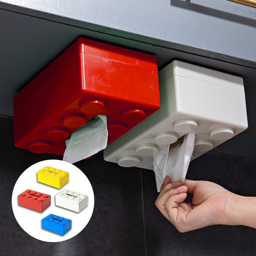 Wall-mounted Perforation-free ABS Tissue Box ABS Building Block Paper ...