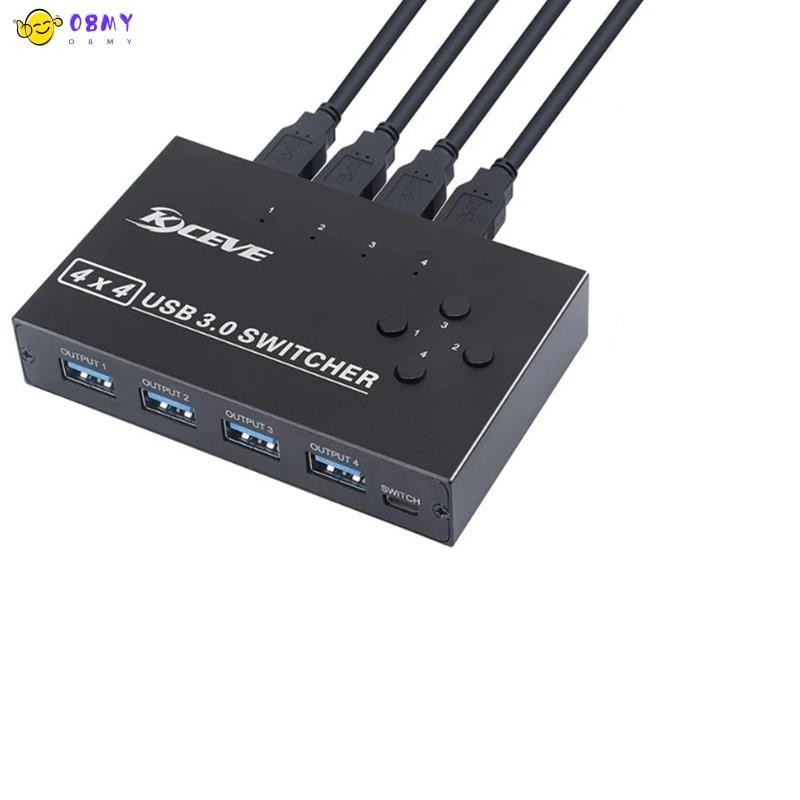 USB 3.0 Switcher KM Switch Selector 4 Computer Laptop PC Desktops Hub ...