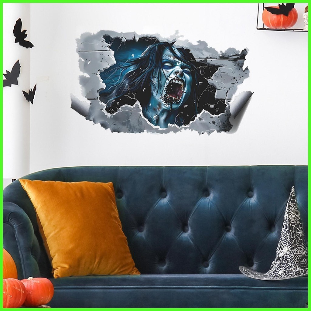 Zombie Floor Stickers Halloween Mirror Decal Halloween Floor Stickers ...