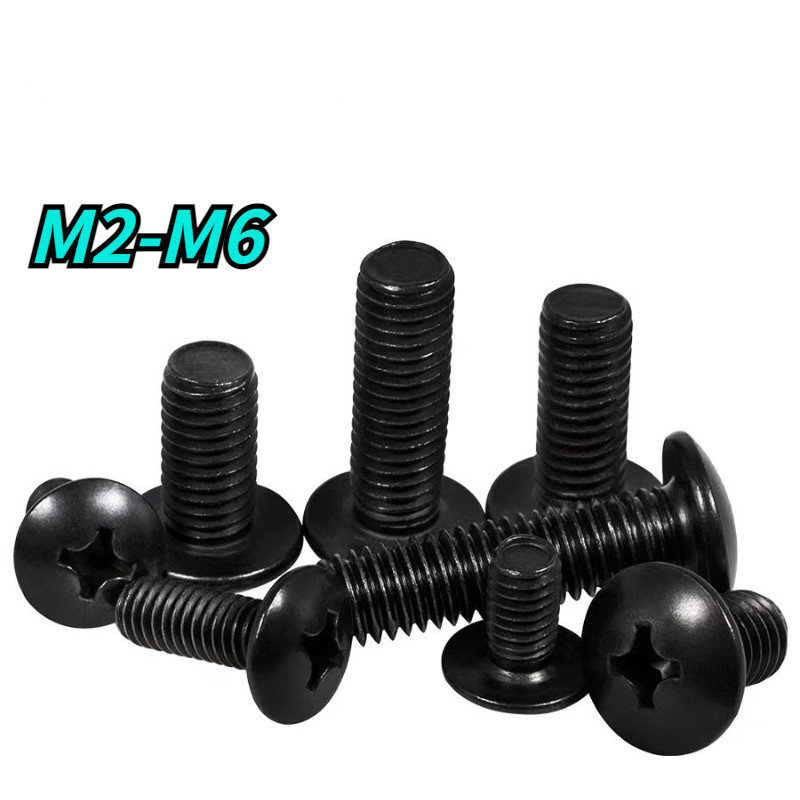 [HNK] Black Large Flat Head Phillips Screw Umbrella Head Semicircle Head Screw TM Mushroom Head ...