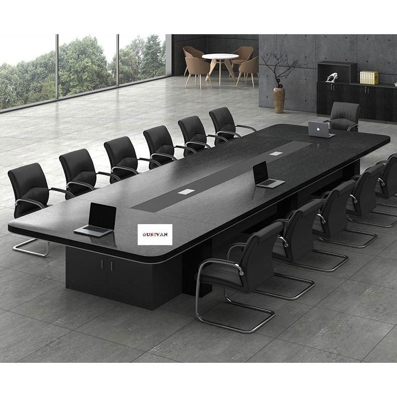 Luxury Long Meeting Table Conference Table With Storage Cabinet Hidden ...