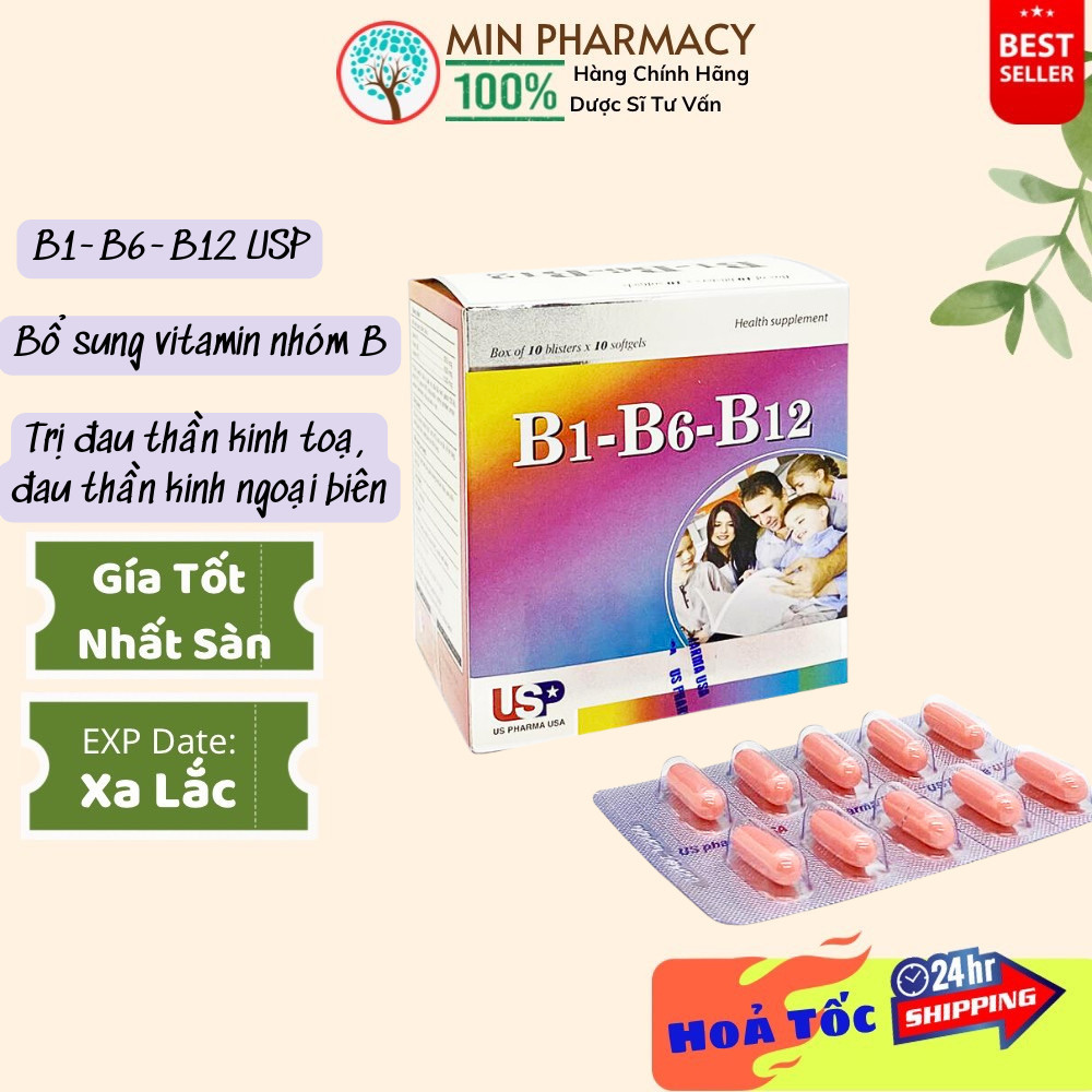 Vitamin B1-B6-B12 pills USA pharma B vitamin supplement for the body ...