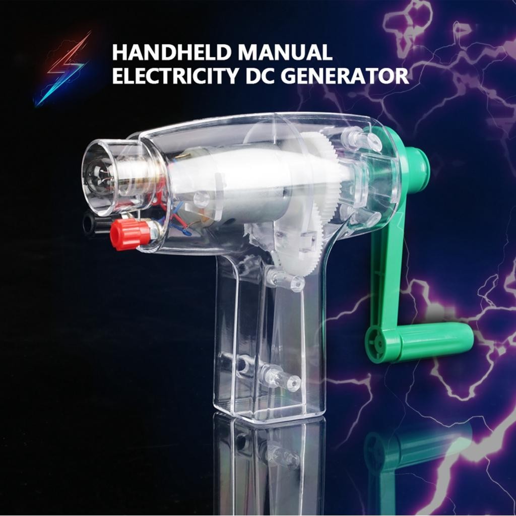 Supergoodsales Hand Crank Generator Clear Plastic Cranked Dynamo ...