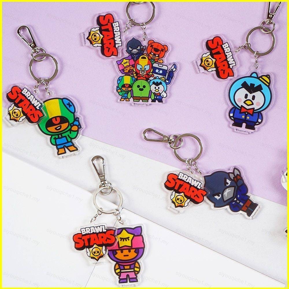 COOL LISA Brawl Stars Keychain Acrylic Bag Pendant Max P Man Black Crow ...