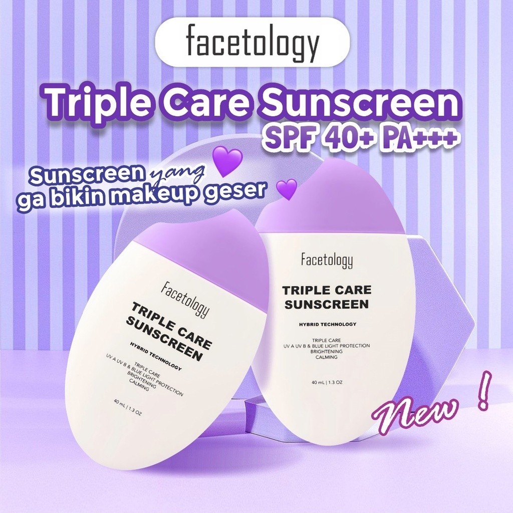 [READY STOCK] Facetology Triple Care Sunscreen SPF 40 PA+++ 40ML UV ...