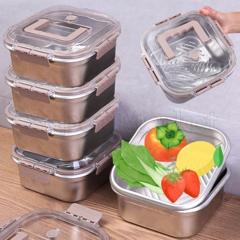 [ Featured ] Handheld Stainless Steel Dining Box - Camping Lunch Case ...