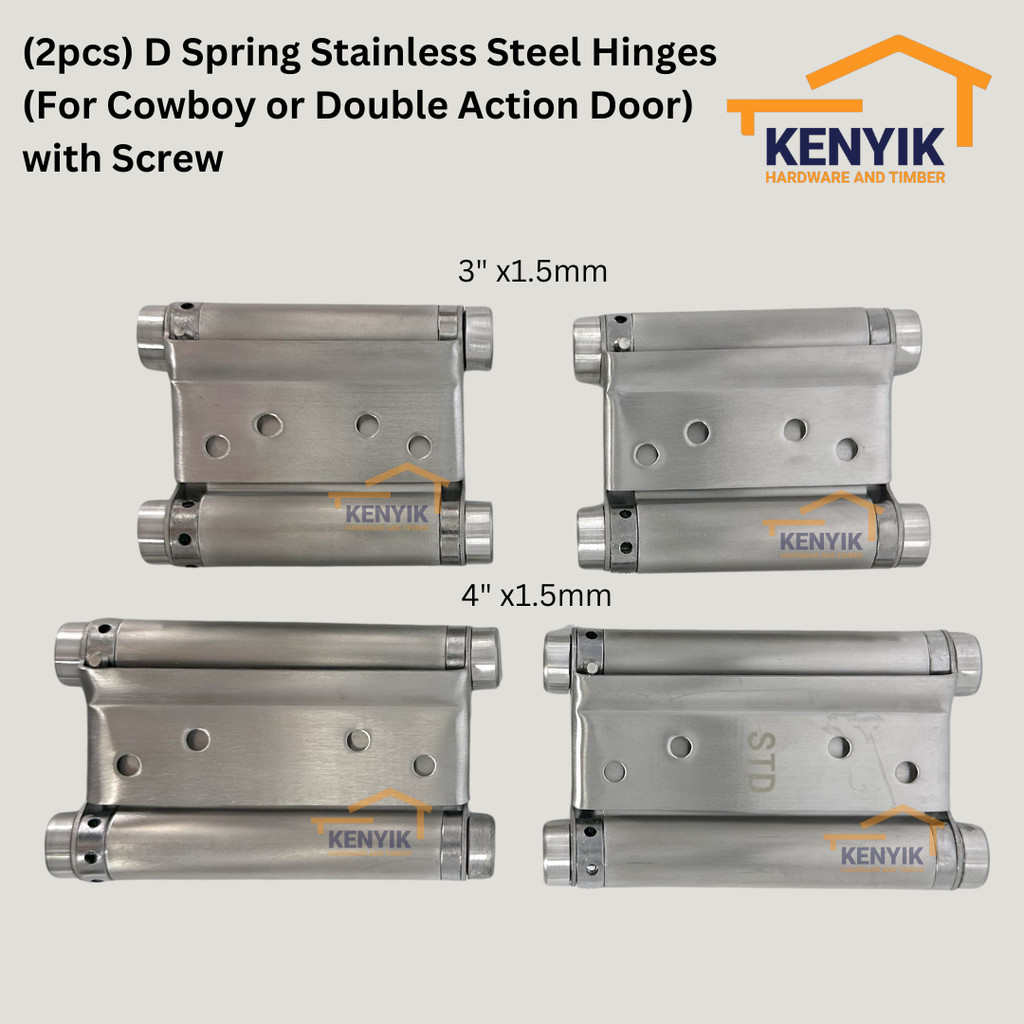 (2pcs) D Spring Stainless Steel Hinges (For Cowboy or Double Action ...