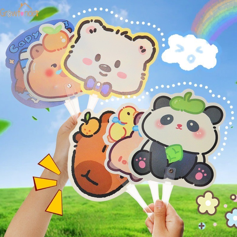 1Pc Adorable Animal Lightweight Hand Cooling Fan Durable Fun Cartoon ...