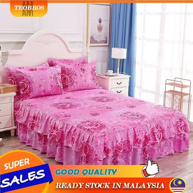 TEOBROS_ Ready Stock 3-in-1 Set Queen size ROPOL CADAR bed Sheet /cadar ...