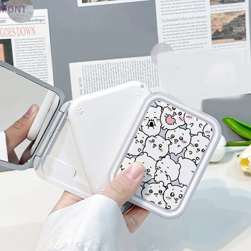 [MONT] Cartoon Chiikawa Flip-Top Folding Makeup Mirror Portable Pocket ...