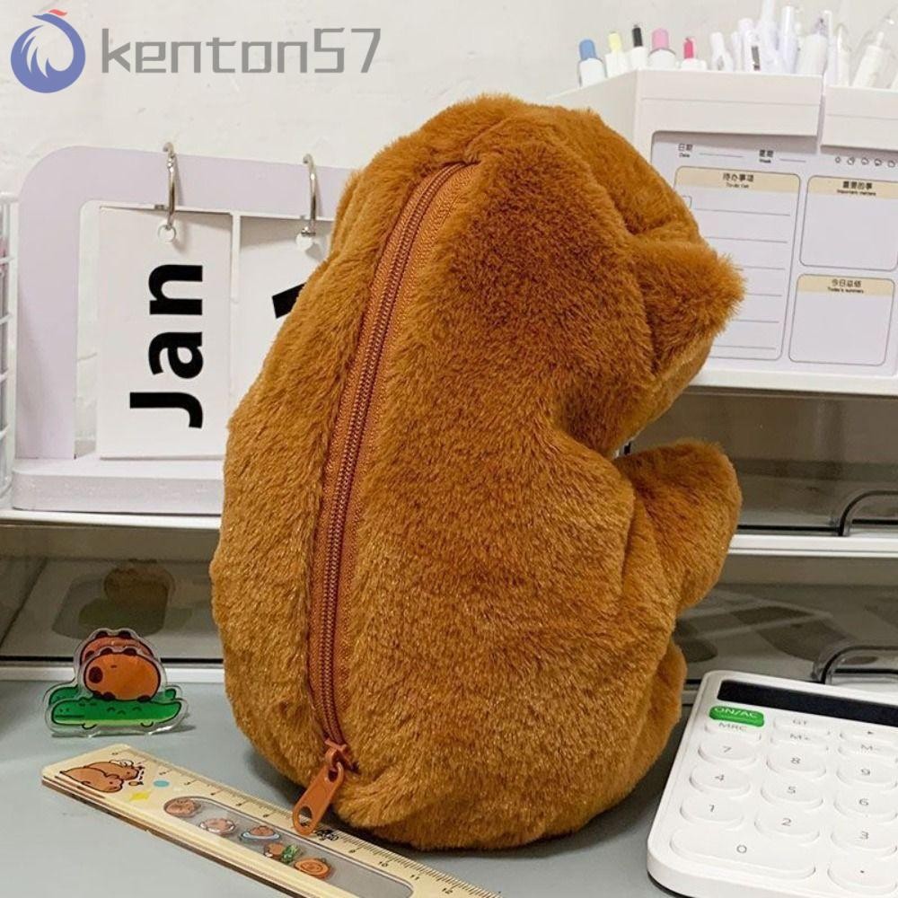 KENTON Capybara Plush Pen Bag, Large Capacity Animal Doll Cartoon ...