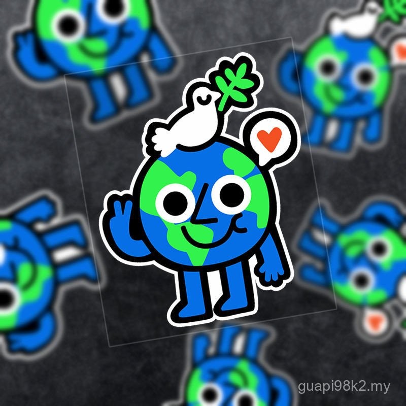 Peace Pigeon Earth Cartoon Sticker World Peace Car Glass Unique Car ...