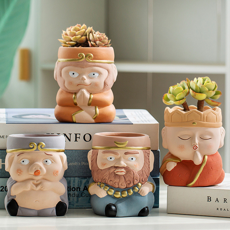 Succulent Flowerpot Ceramic Cartoon Stoneware Breathable Unique ...