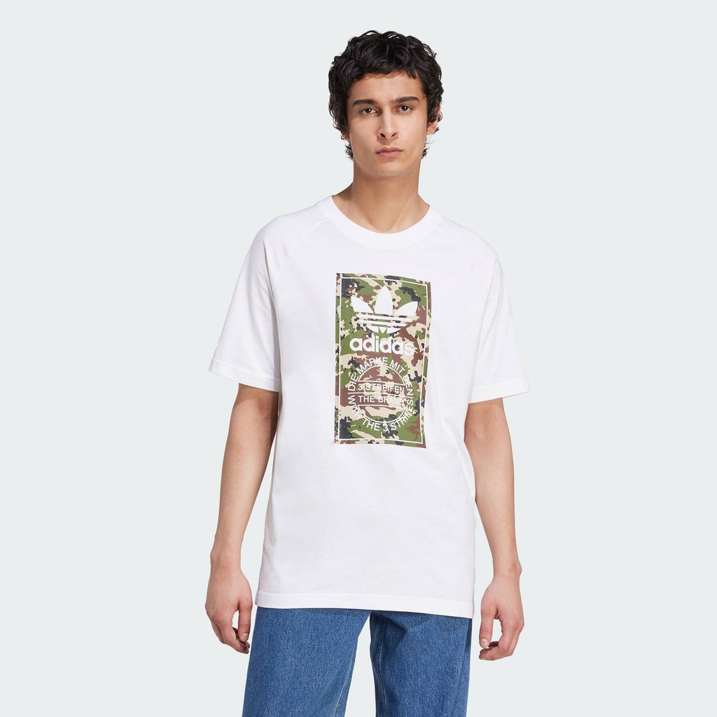 adidas Lifestyle Camo Tongue Tee Men White IS0246 | Shopee Malaysia