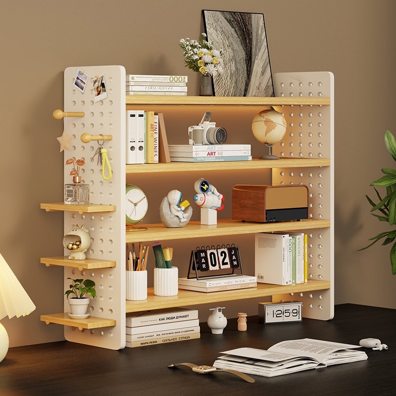 Desktop Shelf Bookshelf Countertop Multi-Layer Desk Office Work Pos ...