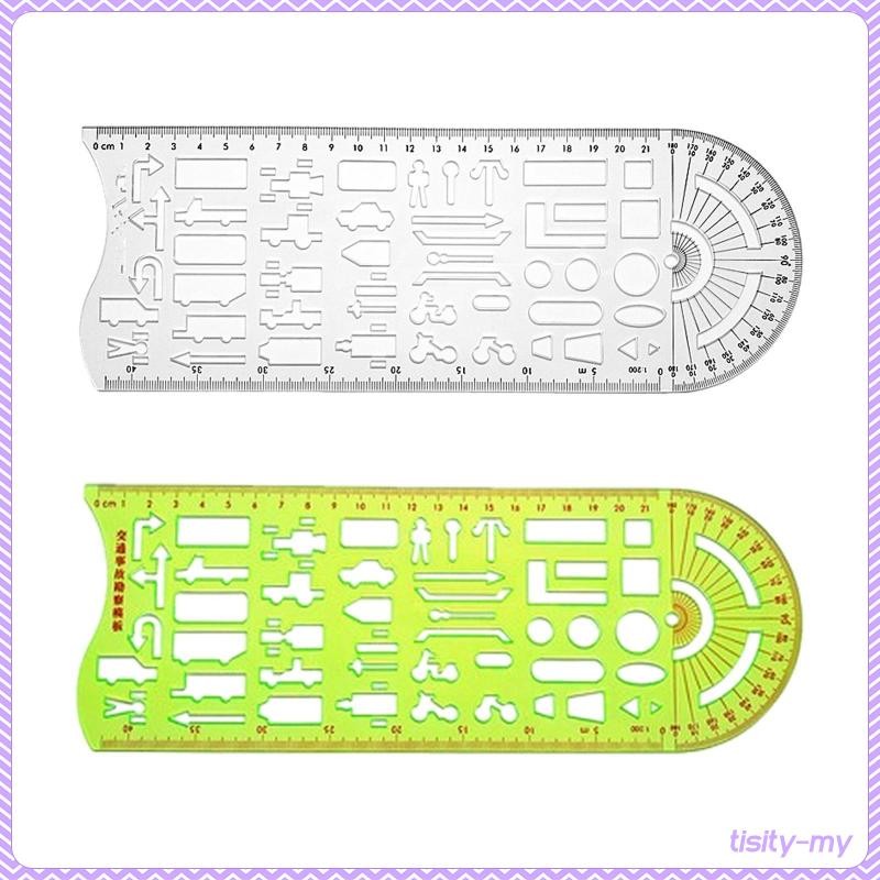 [TisityMY] Traffic Accident Drawing Ruler Practical Painting Stencil ...