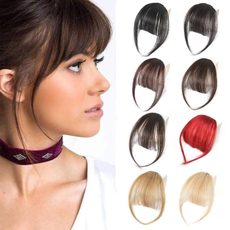 Gold Wig Bangs Mini Air fringe Dyed Fake Hair Idol Cyber Star Same ...