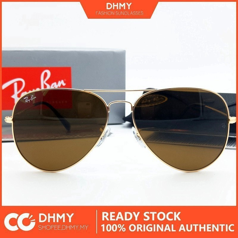 Ray ban rayban aviator metal sunglasses rb3025 3026 driving brown glass ...