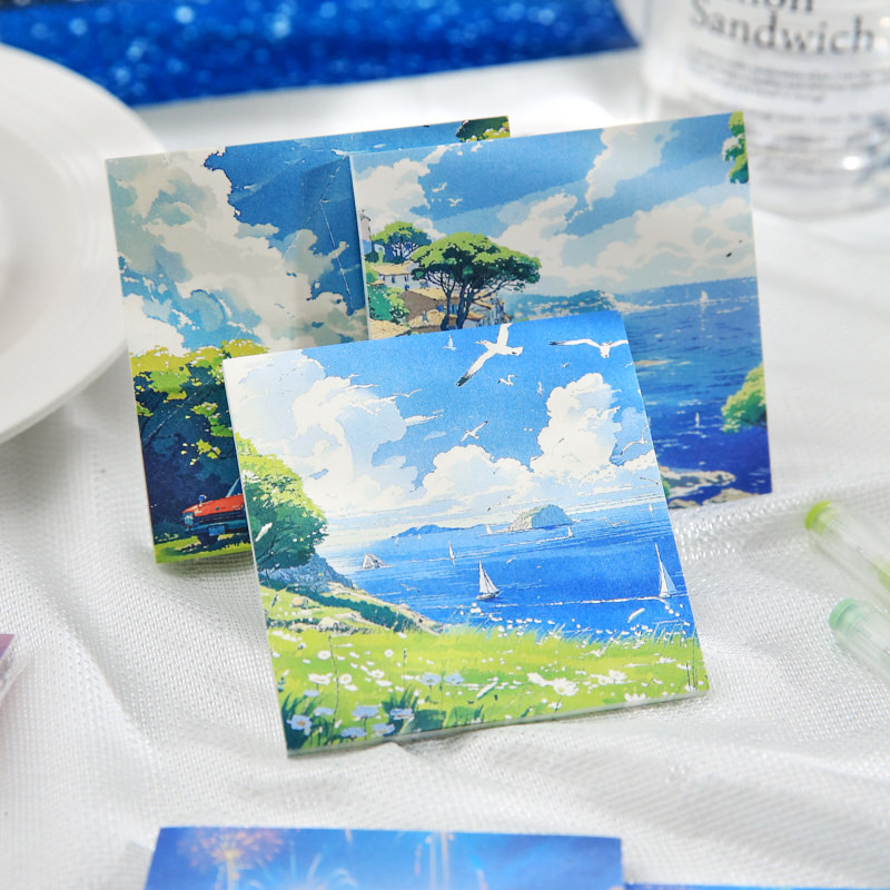 Cdaily|90 Sheets Landscape Illustrations Three Enjoy Pack N Times ...