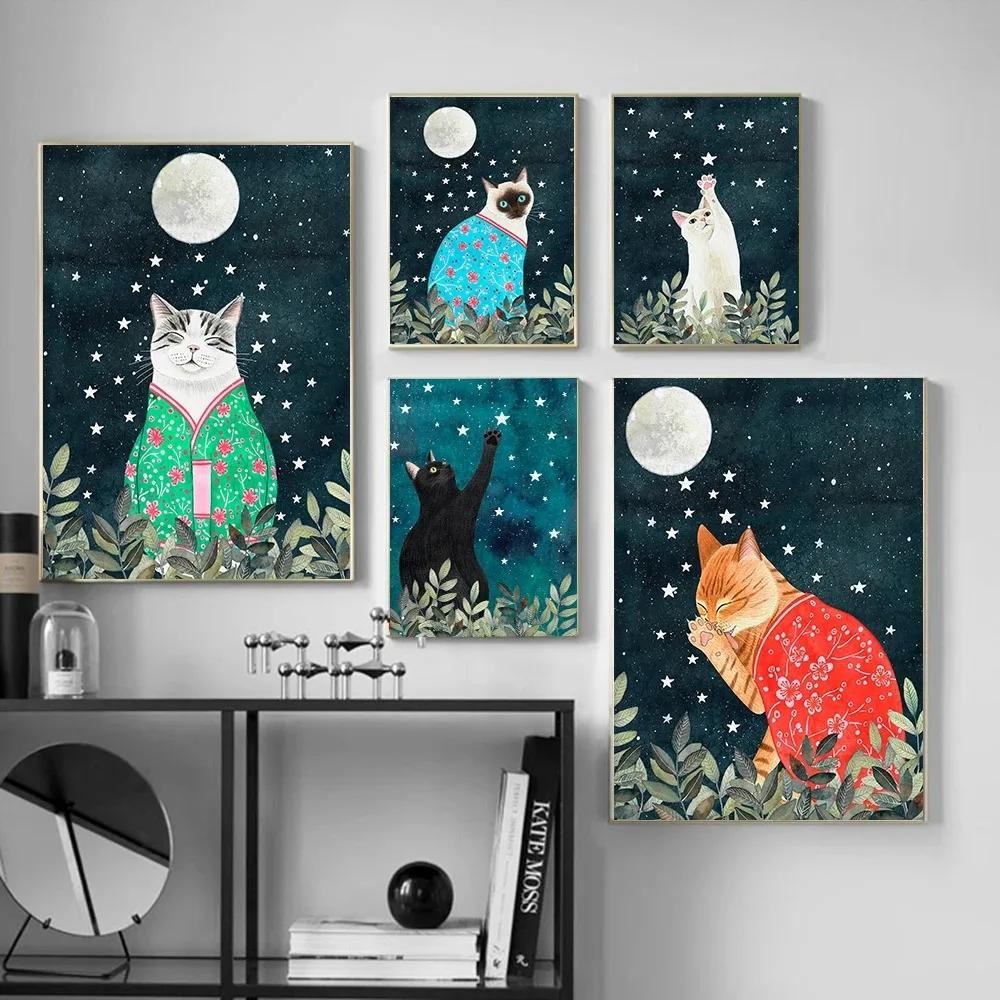 Poster Kucing Anak Kucing Jepun Menawan - Cetakan Lukisan Kanvas Haiwan ...