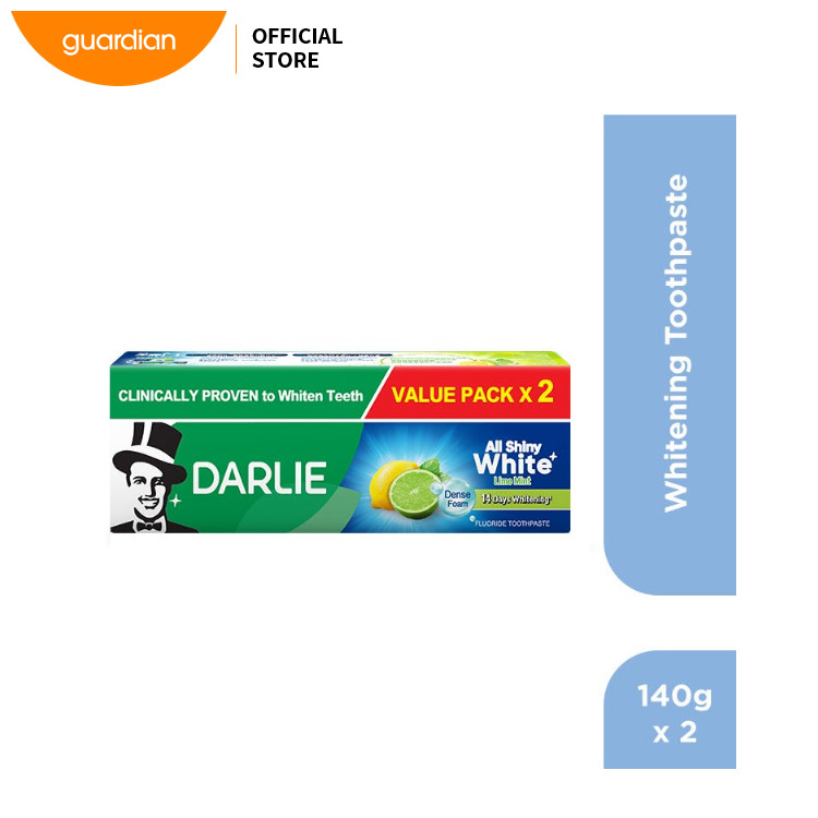 Darlie All Shinning White Toothpaste Lime Mint 140g x 2 (Value Pack ...